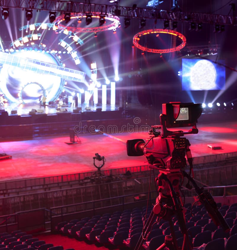 TV Professional Studio Digital Video Camera Stock Image - Image of ...