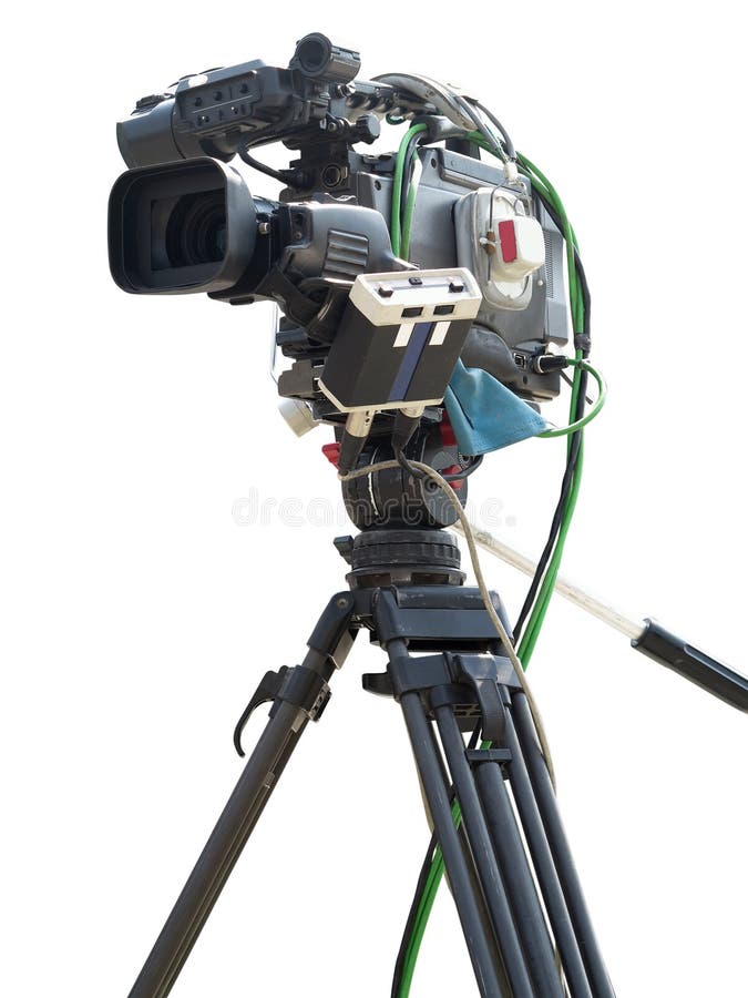 TV Professional Studio Digital Video Camera Isolated on White Stock ...