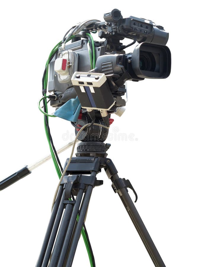 TV Professional Studio Digital Video Camera Isolated on White Stock ...