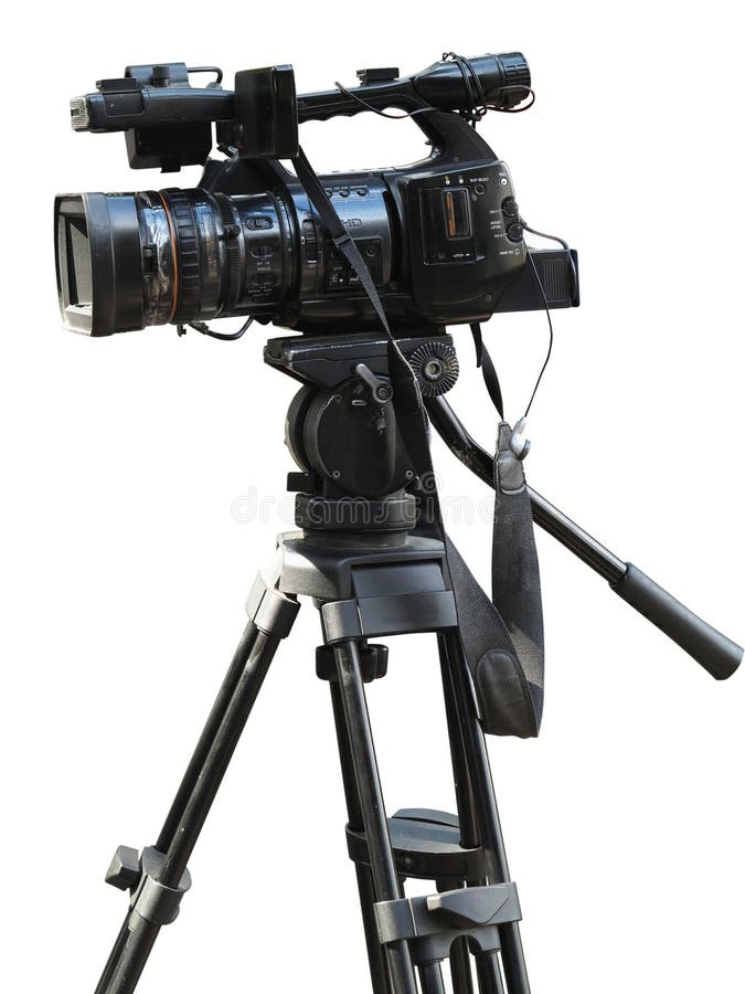 TV Professional Studio Digital Video Camera Isolated on White Stock ...