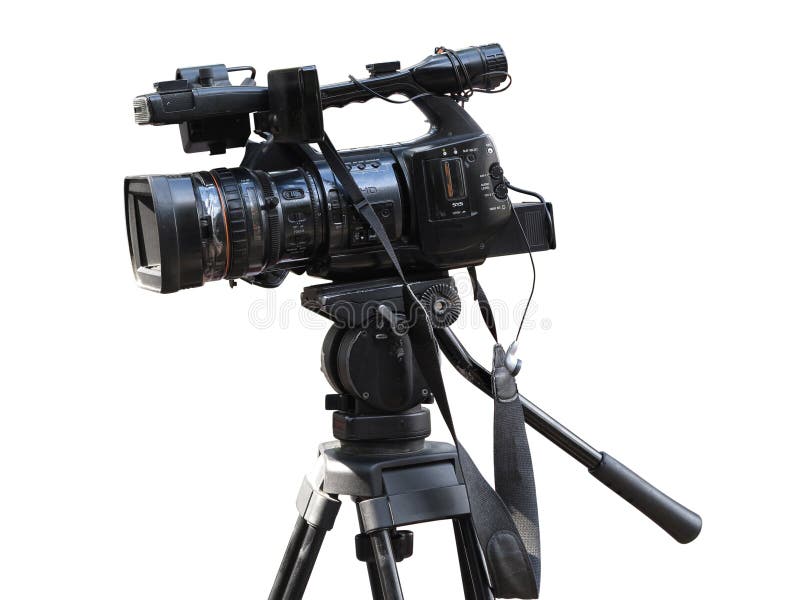 TV Professional Studio Digital Video Camera Isolated on White Stock ...