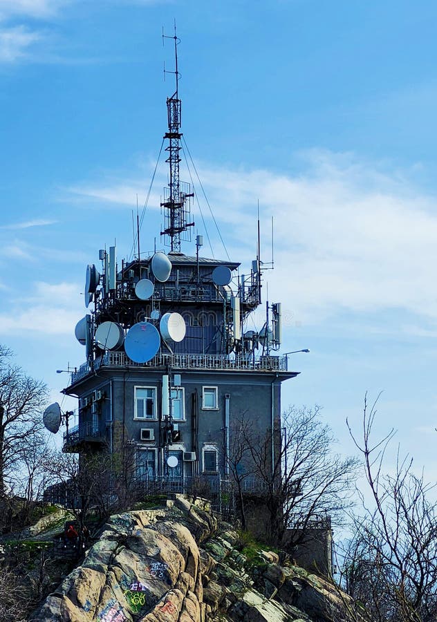 TV and radio tower editorial stock image. Image of telecommunication ...