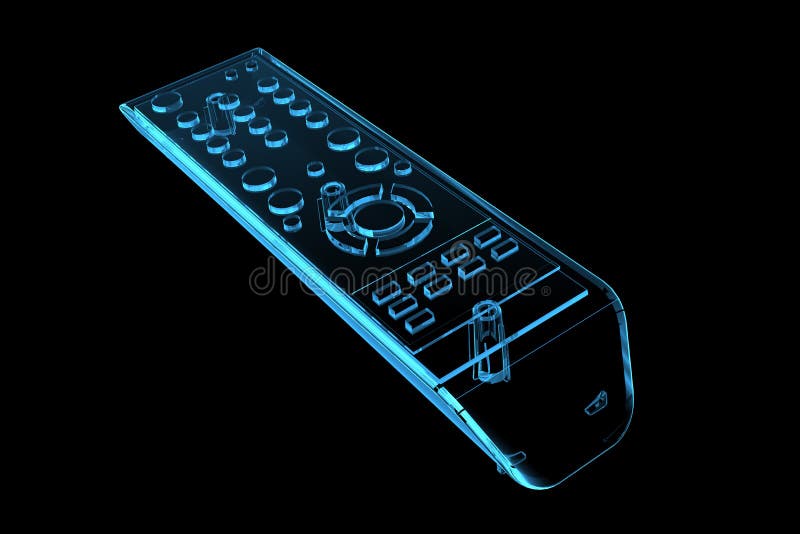 TV remote (3D xray blue) stock illustration. Illustration of isolated ...