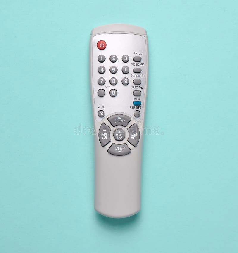 Tv Remote on a Blue Pastel Background, Top View, Minimalism. Stock ...