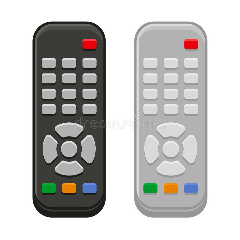 TV Remote Control in Black and White Design. Vector Stock Vector ...