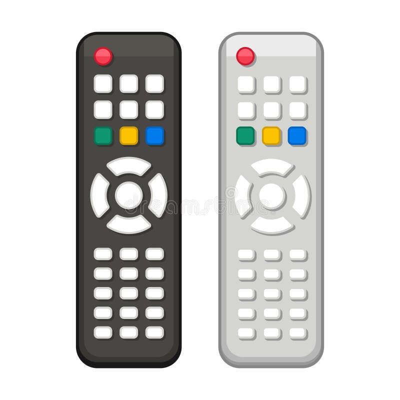 TV Remote Control in Black and White Design Stock Vector - Illustration ...