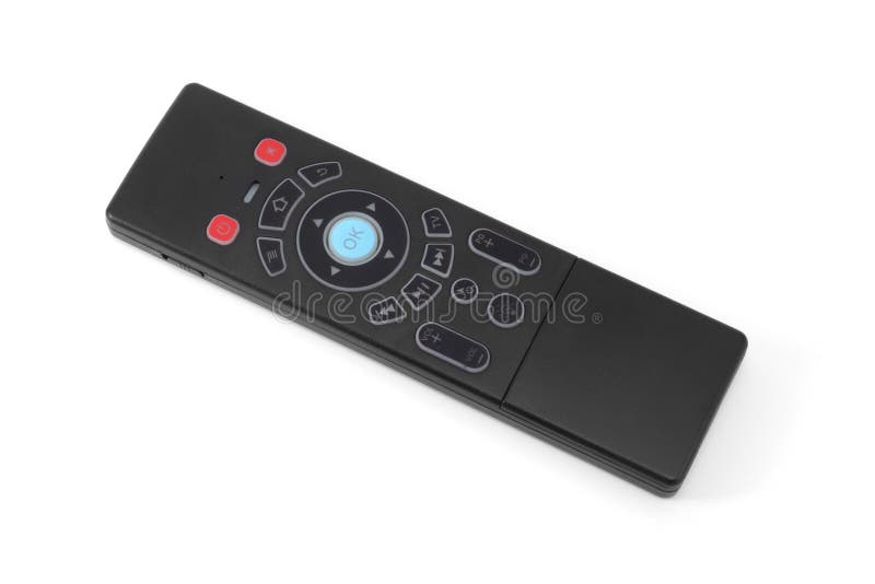 TV Remote Control Close-up on White Background Isolated Stock Image ...