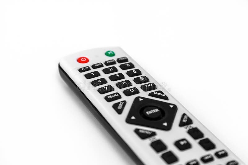 TV Remote Control Close Up on White, Sharp Details, Blurred Background ...