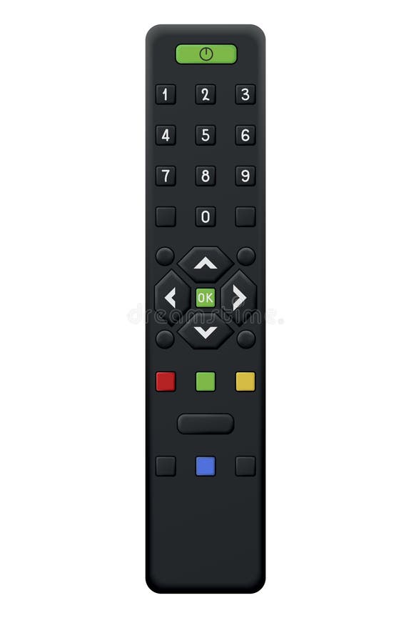 Tv Remote Control Design with Buttons. Wireless Power Media Device To ...