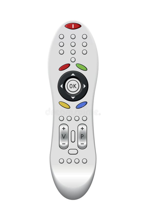Tv Remote Control Design with Buttons. Wireless Power Media Device To ...