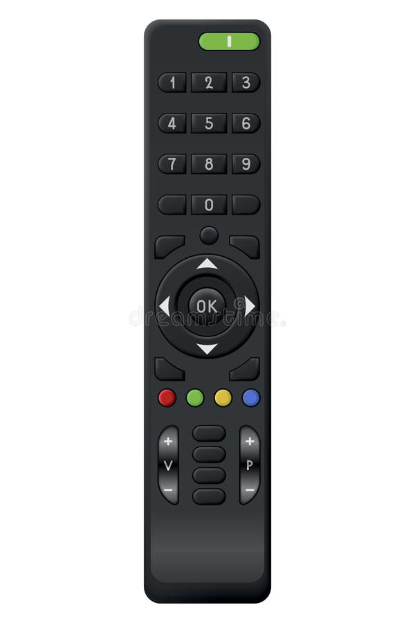 Tv Remote Control Design with Buttons. Wireless Power Media Device To ...