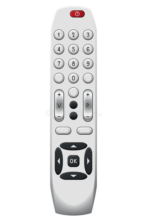 Tv Remote Control Design with Buttons. Wireless Power Media Device To ...