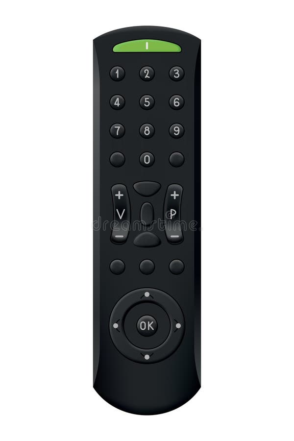 Tv Remote Control Design with Buttons. Wireless Power Media Device To ...
