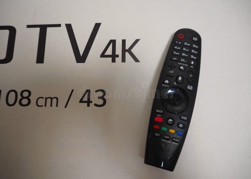TV Remote Control. Details and Close-up Stock Image - Image of modern ...