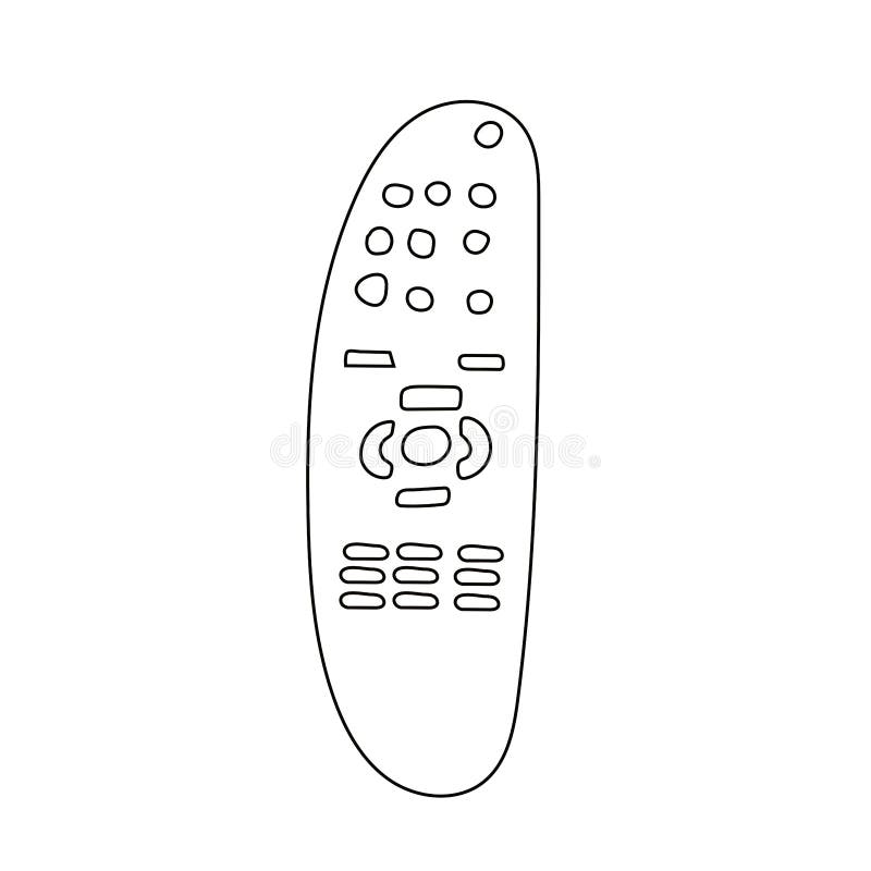 TV Remote Control Doodle. Illustration. Buttons Stock Illustration ...