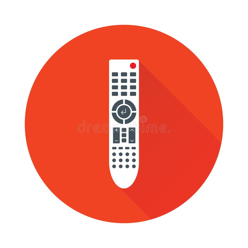 TV Remote Control Flat Icon Stock Vector - Illustration of front ...