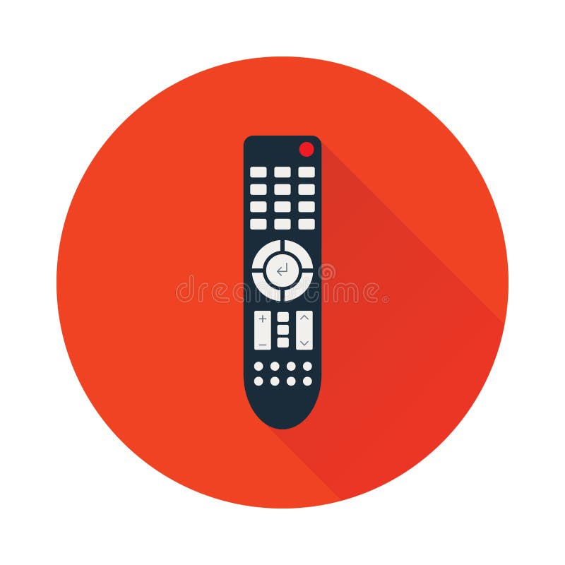 TV Remote Control Flat Icon Stock Vector - Illustration of power ...