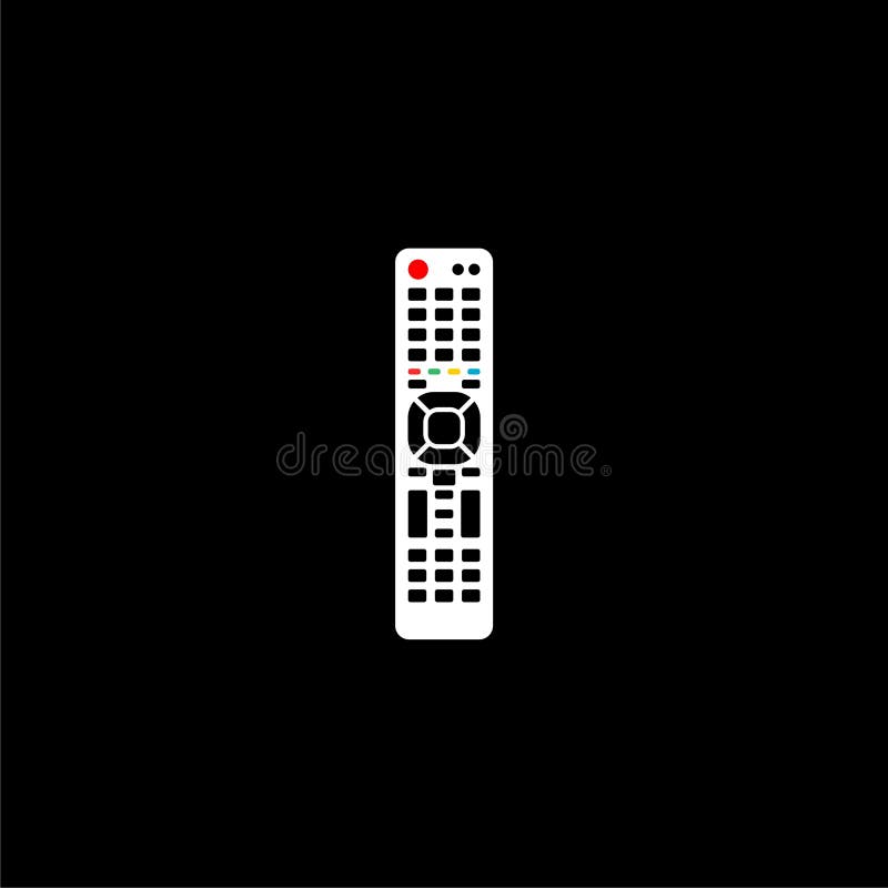 TV Remote Control Icon Isolated on Dark Background Stock Illustration ...