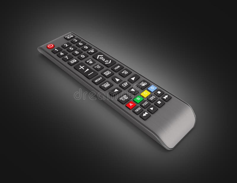 TV Remote Control Isolated on Black Gradient Background 3d Render Stock ...