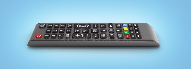 TV Remote Control Isolated on Blue Gradeint Background 3d Render Stock ...