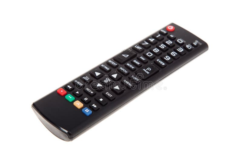 Black Tv Remote Control Front View Isolated White Stock Photos - Free ...