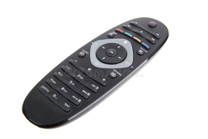 Black Tv Remote Control Front View Isolated White Stock Photos - Free ...