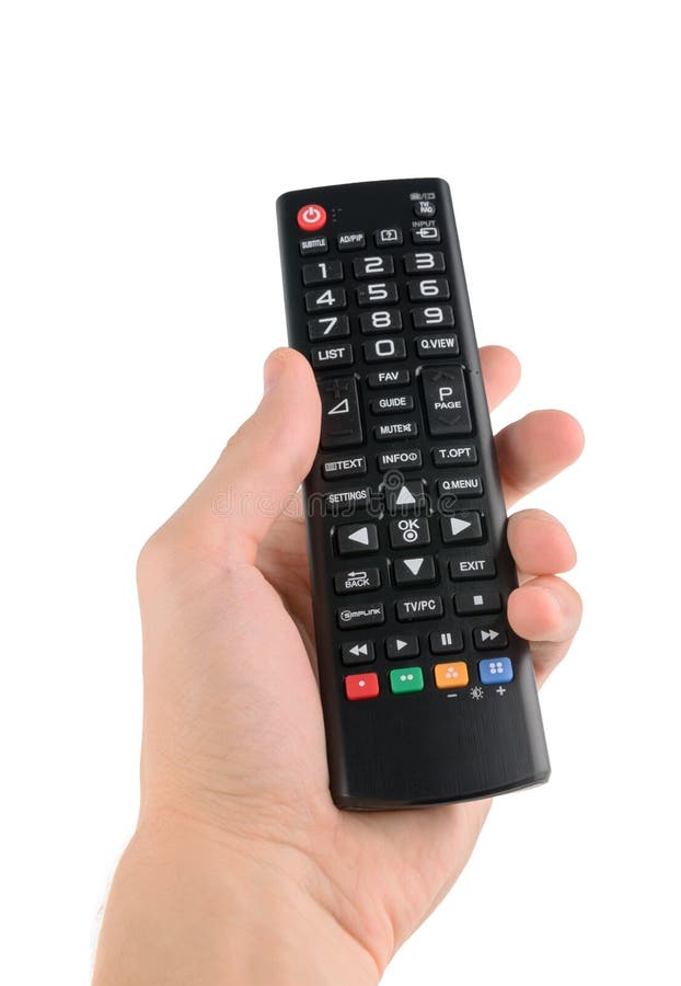 TV Remote Control Isolated on White Stock Image - Image of pushing ...