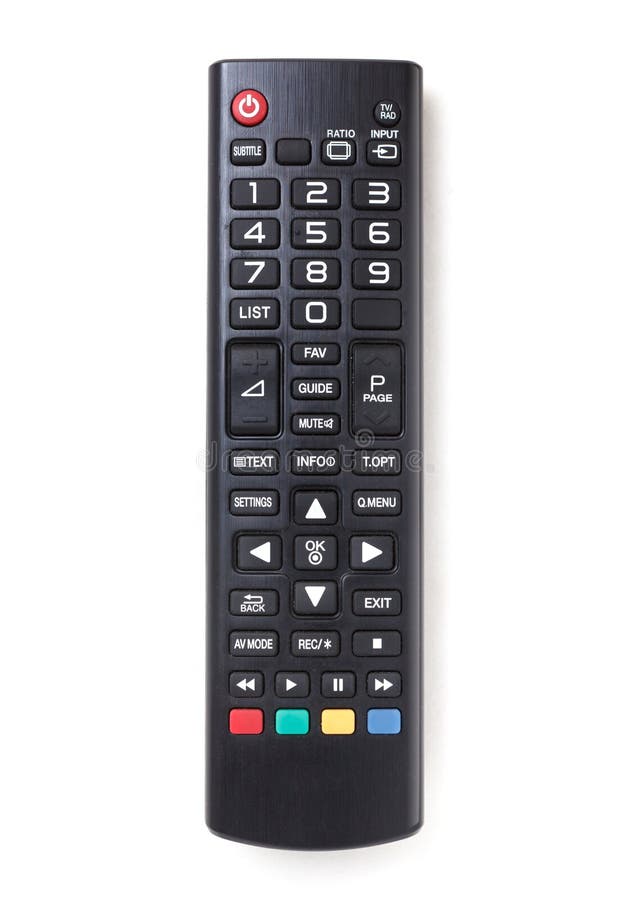 TV Remote Control Isolated on White. Stock Image - Image of remote ...
