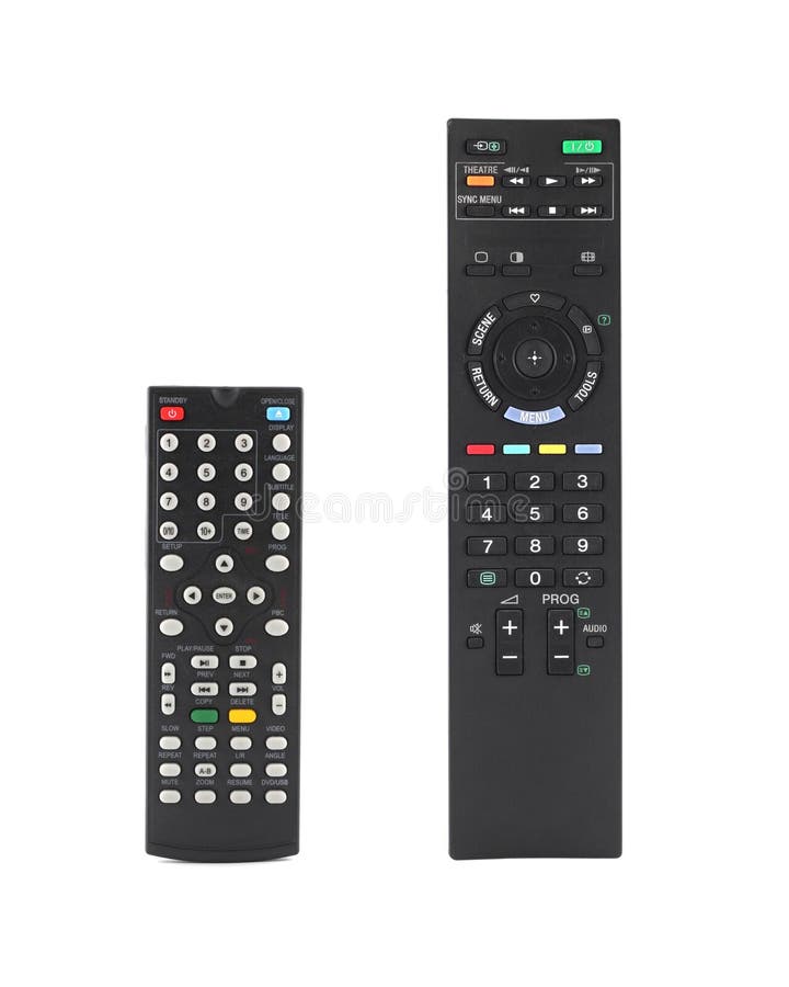 Black Tv Remote Control Front View Isolated White Stock Photos - Free ...