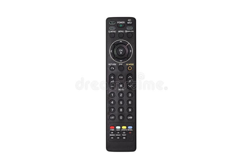 TV Remote Control Isolated on White Background. Stock Photo - Image of ...