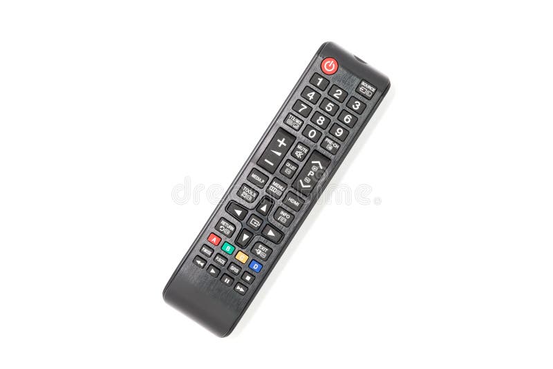TV Remote Control Isolated on White Background. Stock Image - Image of ...