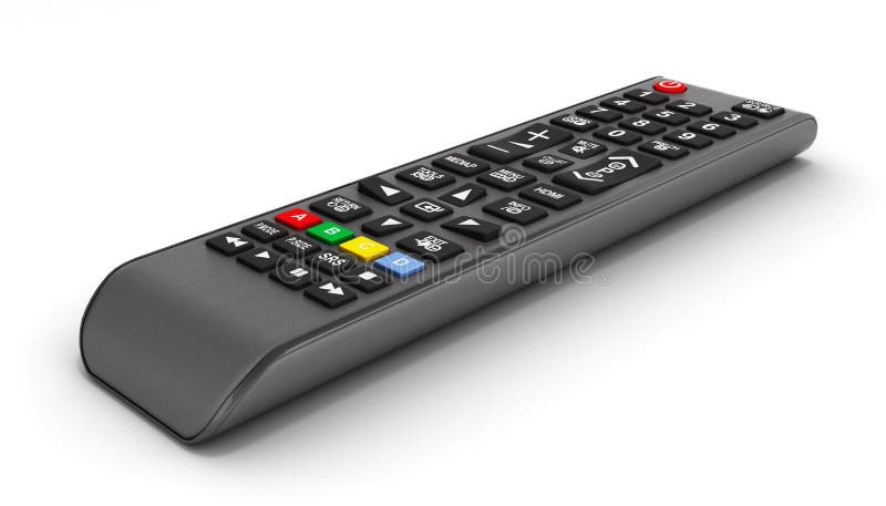 TV Remote Control Isolated on White Background 3d Render Stock ...