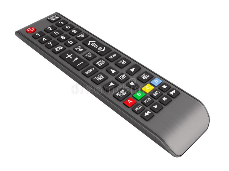TV Remote Control Isolated on White Background 3d Render Stock ...