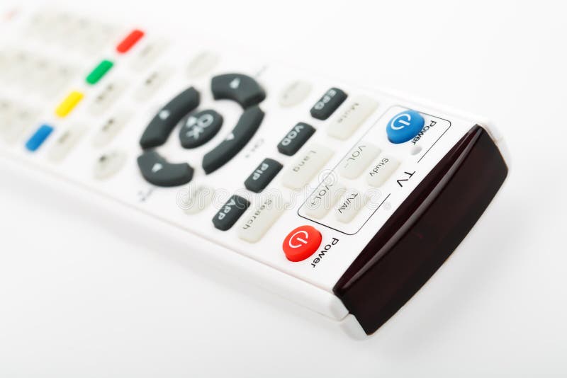TV Remote Control Isolated on White Background Stock Image - Image of ...