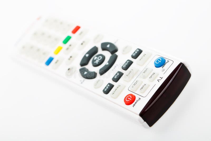 TV Remote Control Isolated on White Background Stock Photo - Image of ...