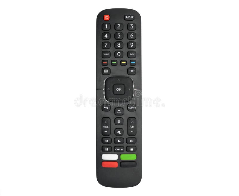 TV Remote Control Isolated on a White Background. Remote Control ...