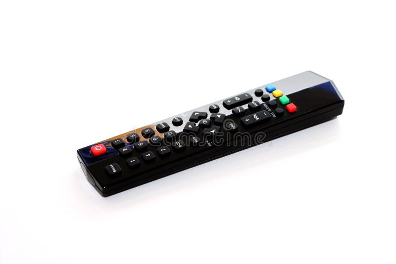 TV Remote Control Isolated on White Background Stock Photo - Image of ...