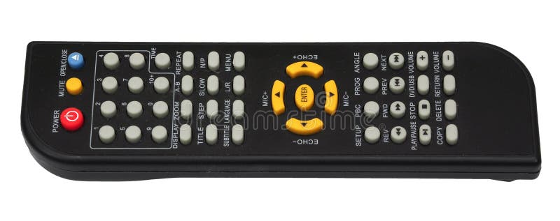 Tv Remote Control Keypad Black Isolated on White Background Stock Photo ...