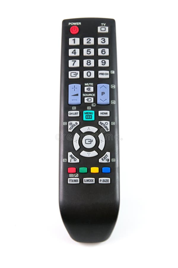 Tv Remote Control Keypad Black Stock Image - Image of audio, management ...
