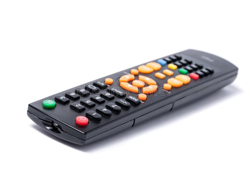 Tv Remote Control Keypad Black on White Isolated Stock Image - Image of ...