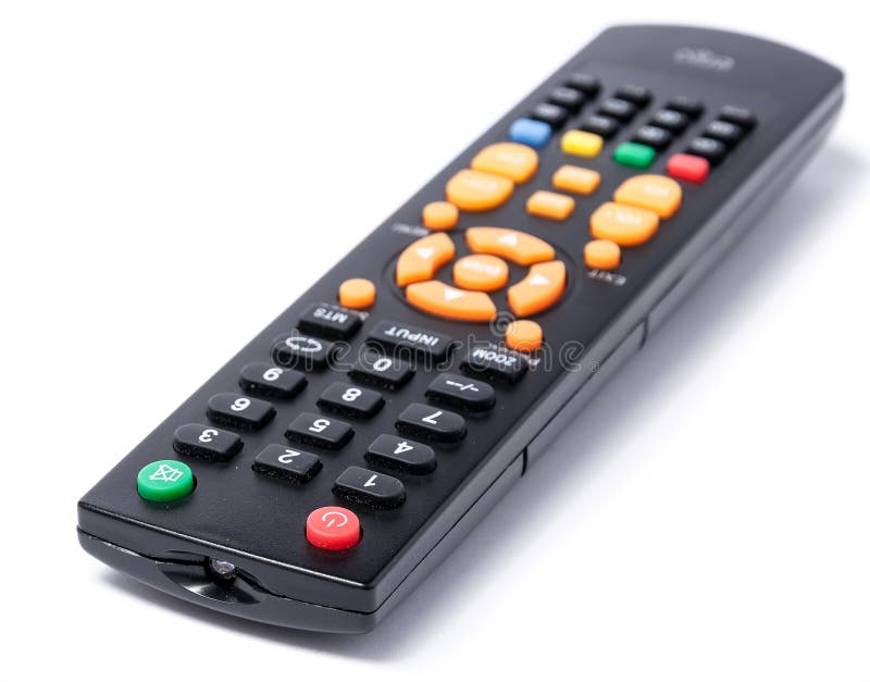 Tv Remote Control Keypad Black on White Isolated Stock Image - Image of ...