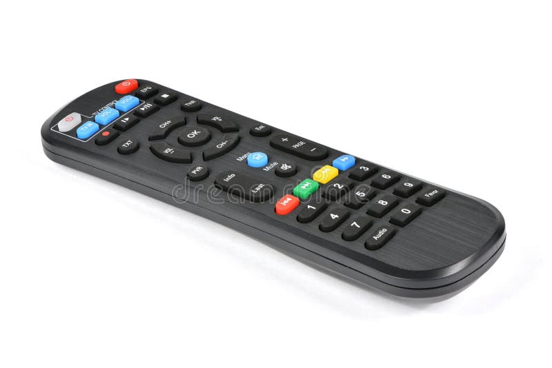 TV Remote Control Keypad on White Background Stock Image - Image of ...