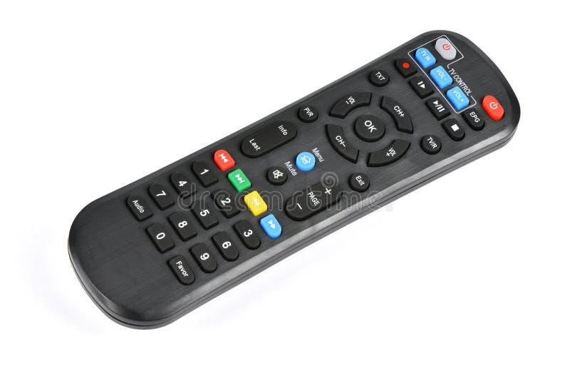 TV Remote Control Keypad on White Background Stock Image - Image of ...