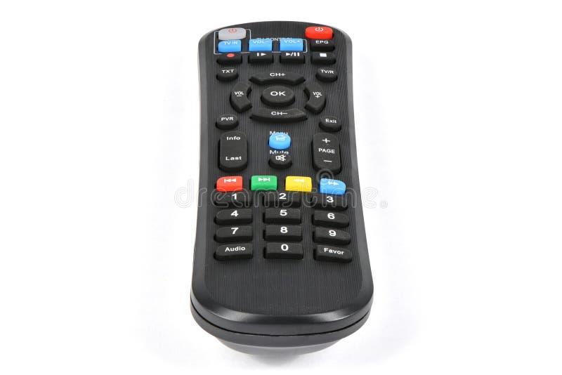 TV Remote Control Keypad on White Background Stock Image - Image of ...