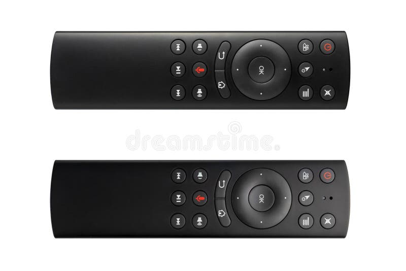 Black Tv Remote Control Front View Isolated White Stock Photos - Free ...