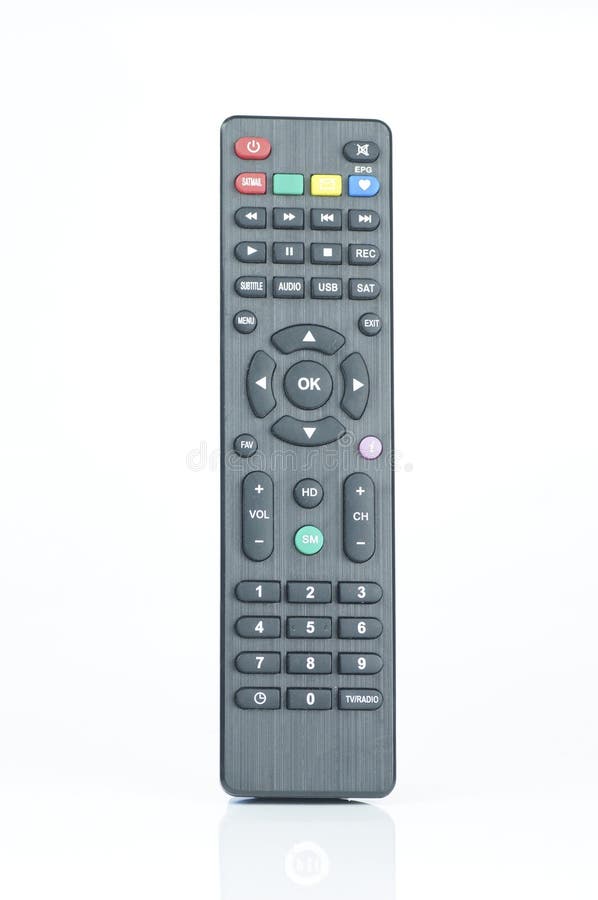 Black Tv Remote Control Front View Isolated White Stock Photos - Free ...