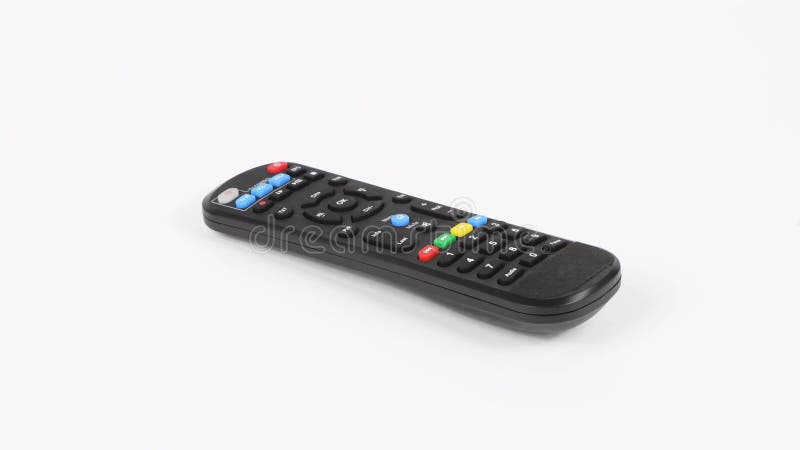 TV Remote Control on White Background. Side View. Loop Motion. Rotation ...