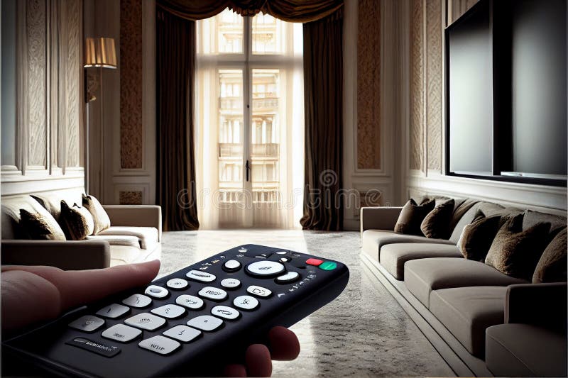 Tv Remote Controller in Hand of Customer Looking for Some Content in ...