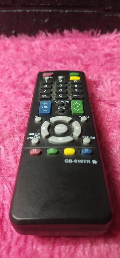 TV Remote Controller Rotating on Pink Background. Editorial Stock Image ...