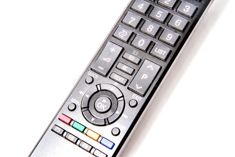 Black Tv Remote Control Front View Isolated White Stock Photos - Free ...